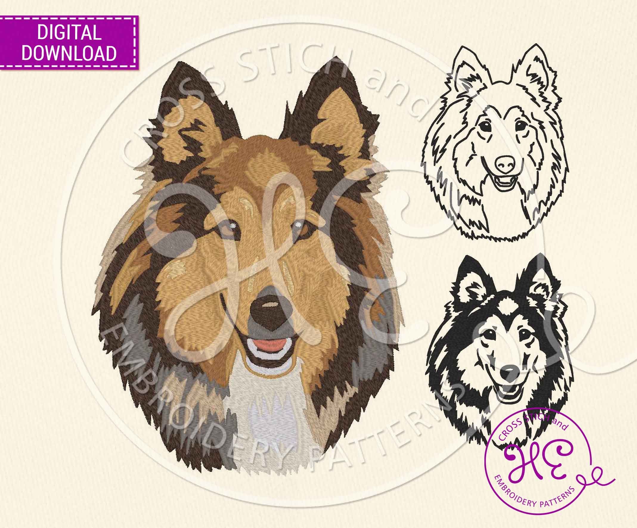 Shetland Sheepdog Embroidery Design, Machine Embroidery Pattern ...
