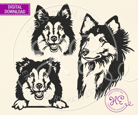 Shetland Sheepdog Embroidery Design Machine Embroidery | Etsy