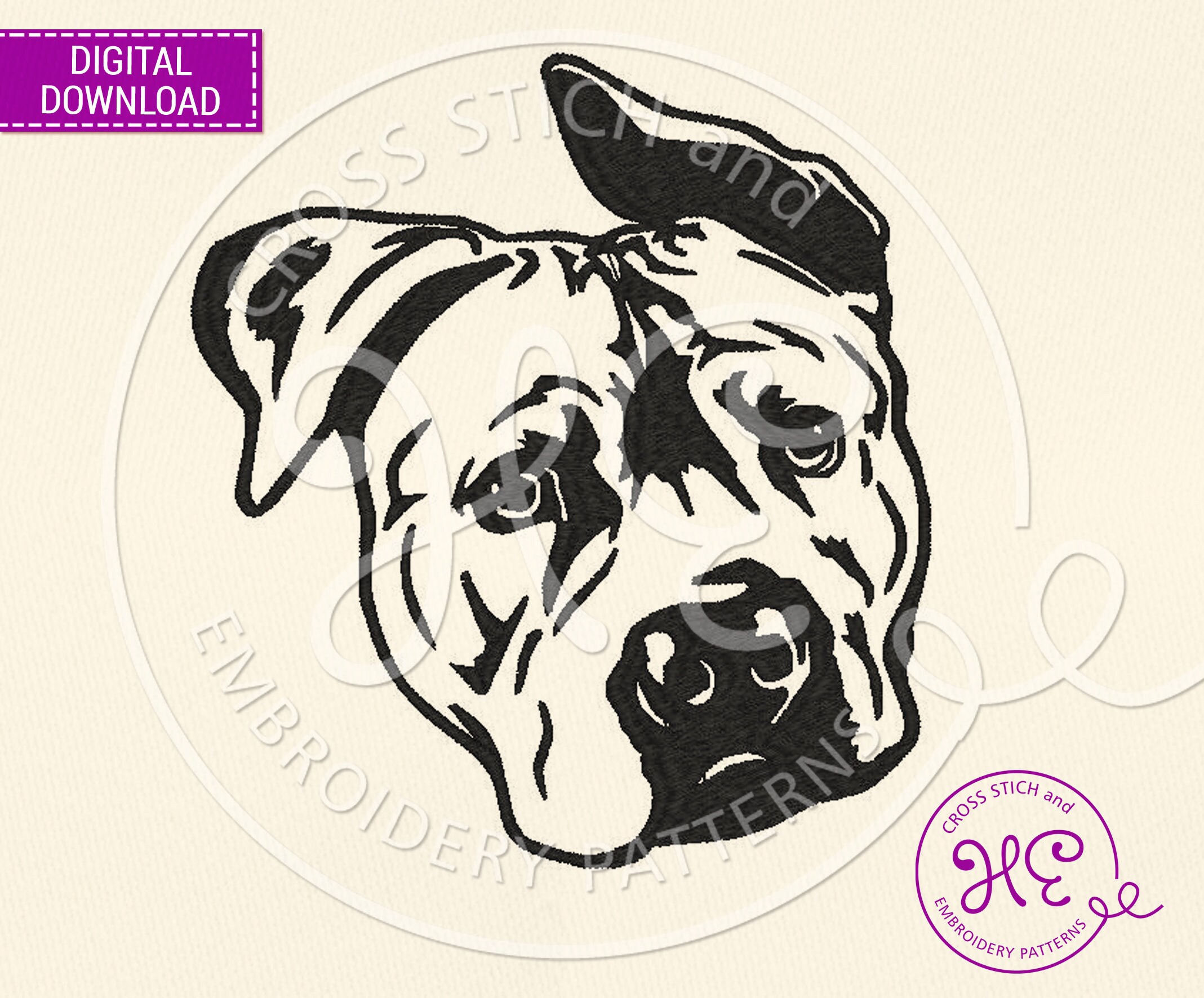 Bully Dog Embroidery Designs Machine Embroidery Pattern | Etsy