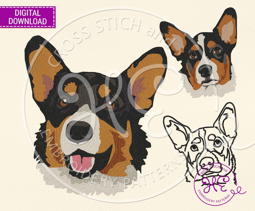 Corgi Dog Embroidery Designs, Machine Embroidery Pattern, Ukraine ...