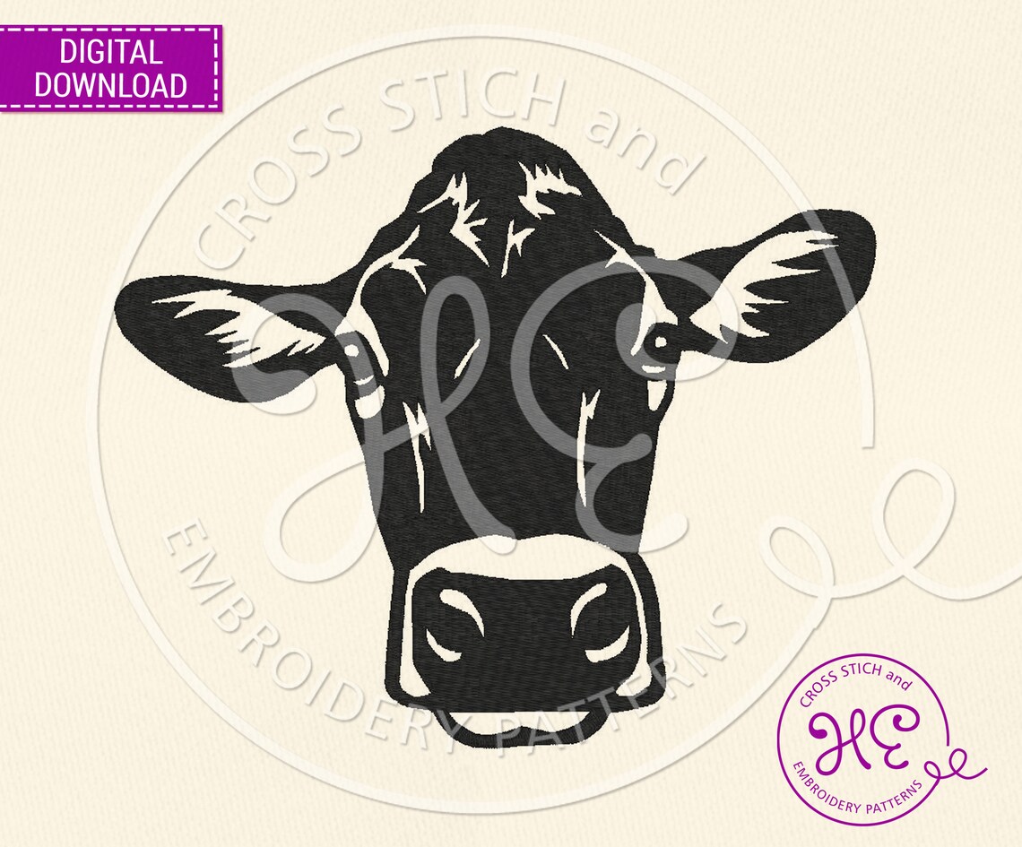 Cow Head Embroidery Design Pattern for Machine Download - Etsy