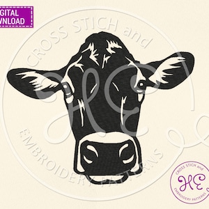Cow Head Embroidery Design, Pattern for Machine, Download, Dairy ...