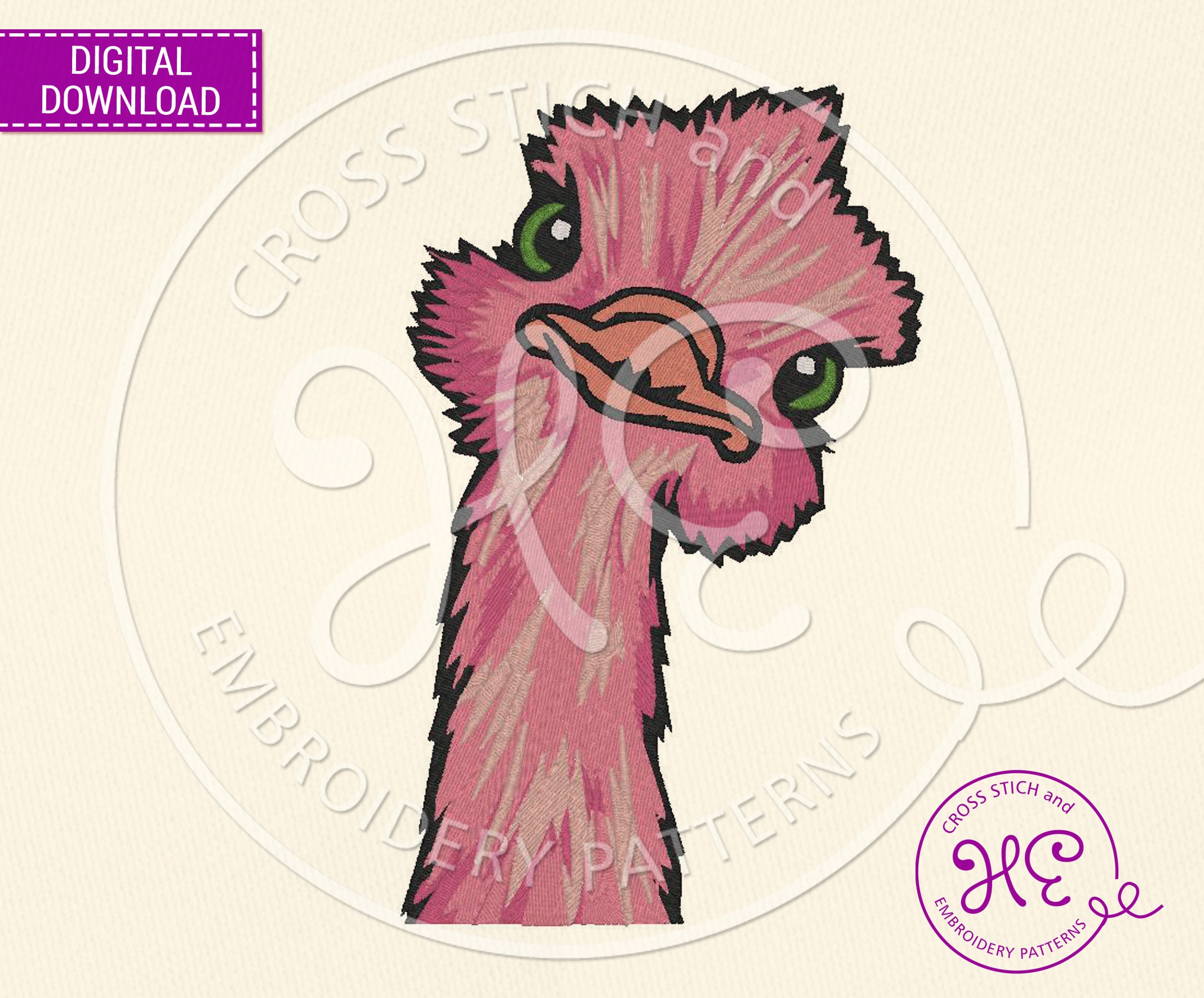 Ostrich Embroidery Design Embroidery Designs for Machine | Etsy