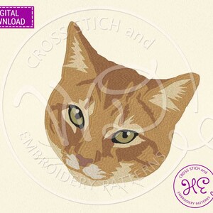 Orange Tabby Cat Embroidery Designs, Machine Embroidery Pattern ...