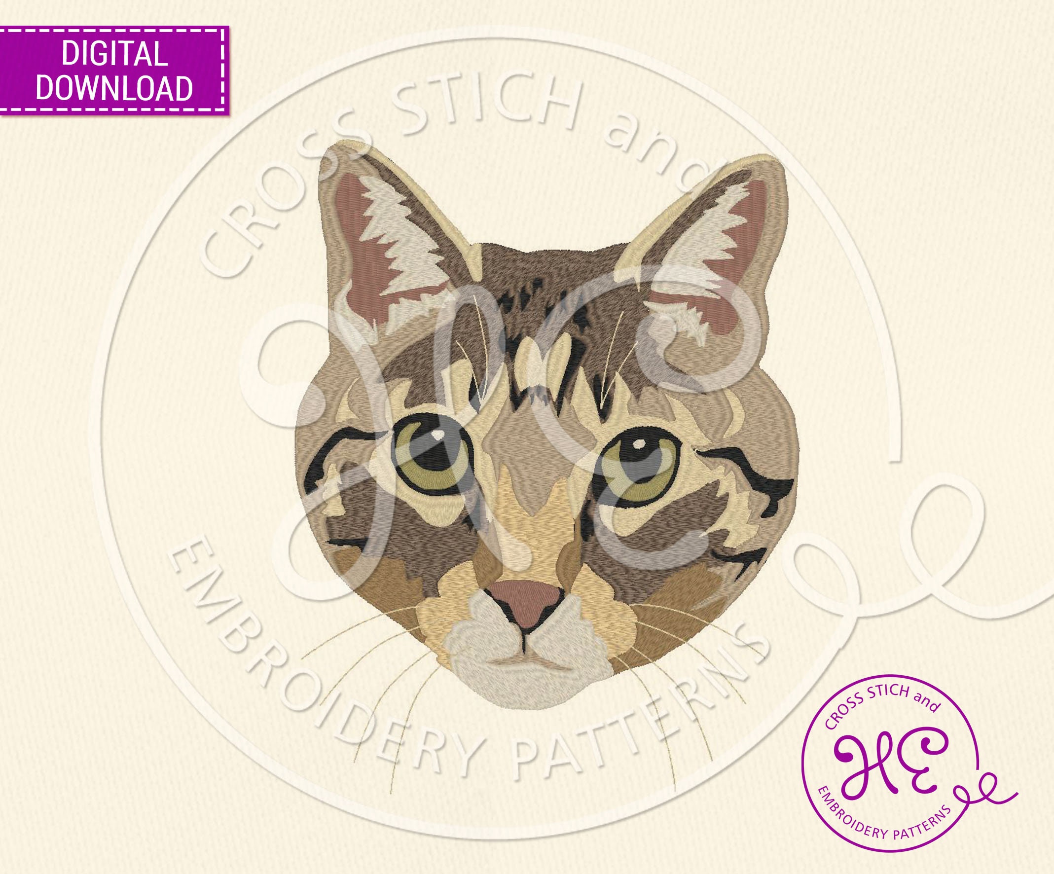 Tabby Cat Embroidery Designs, Machine Embroidery Pattern, Digital ...