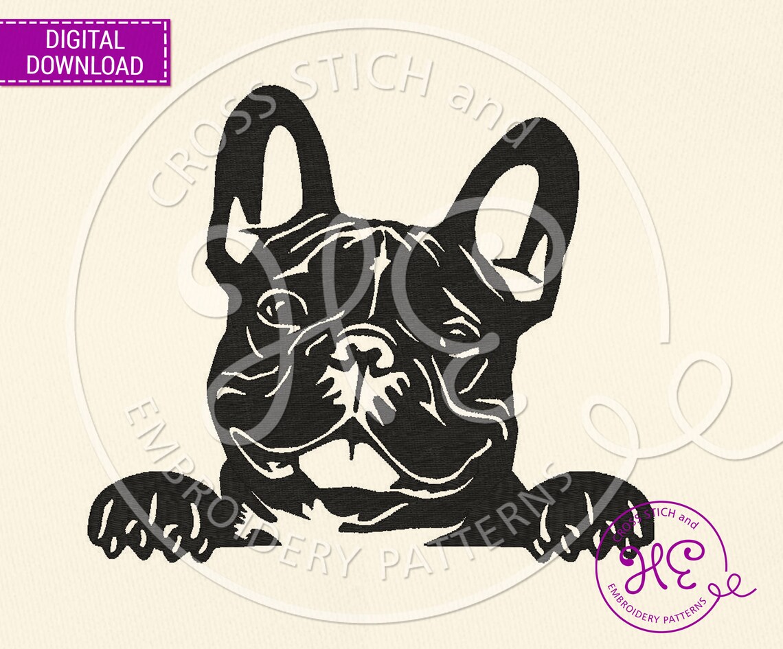 French Bulldog Embroidery Designs Embroidery Pattern for | Etsy