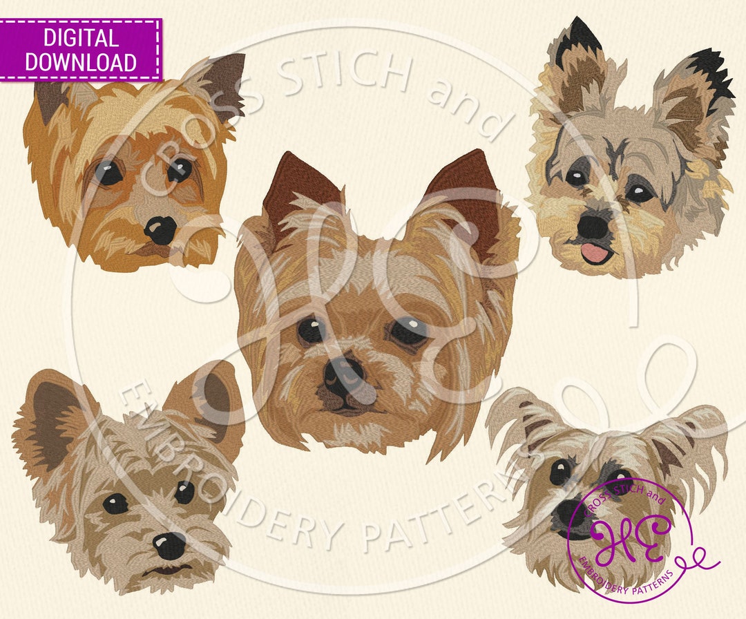 Yorkshire Terrier Dog Embroidery Designs, Machine Embroidery Pattern ...