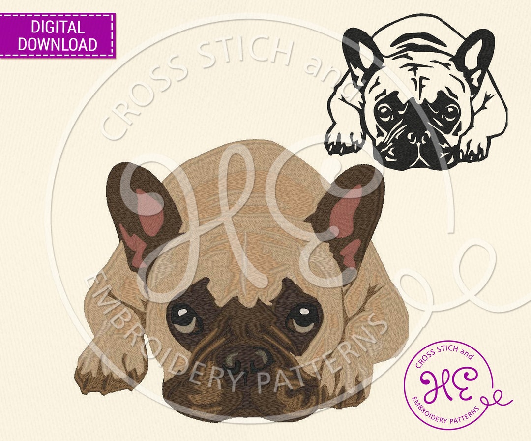 French Bulldog Embroidery Designs, Dog Embroidery Pattern for Machine ...