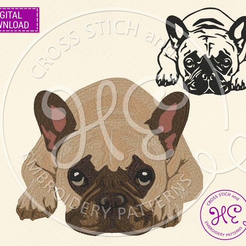 French Bulldog Embroidery Designs Embroidery Pattern for - Etsy