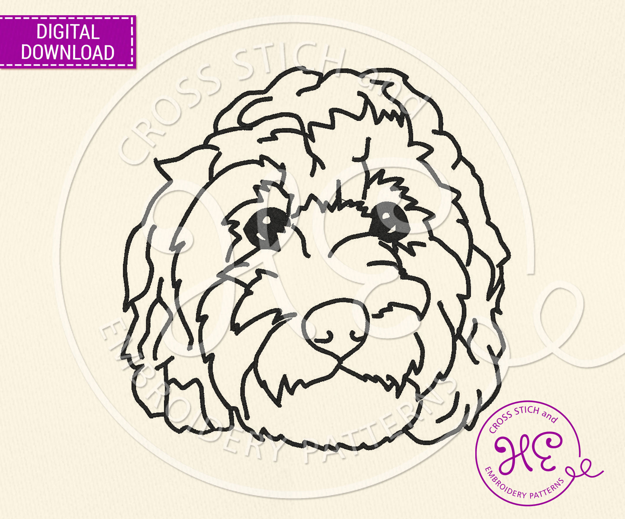 Labradoodle Dog Embroidery Designs, Machine Embroidery Pattern ...