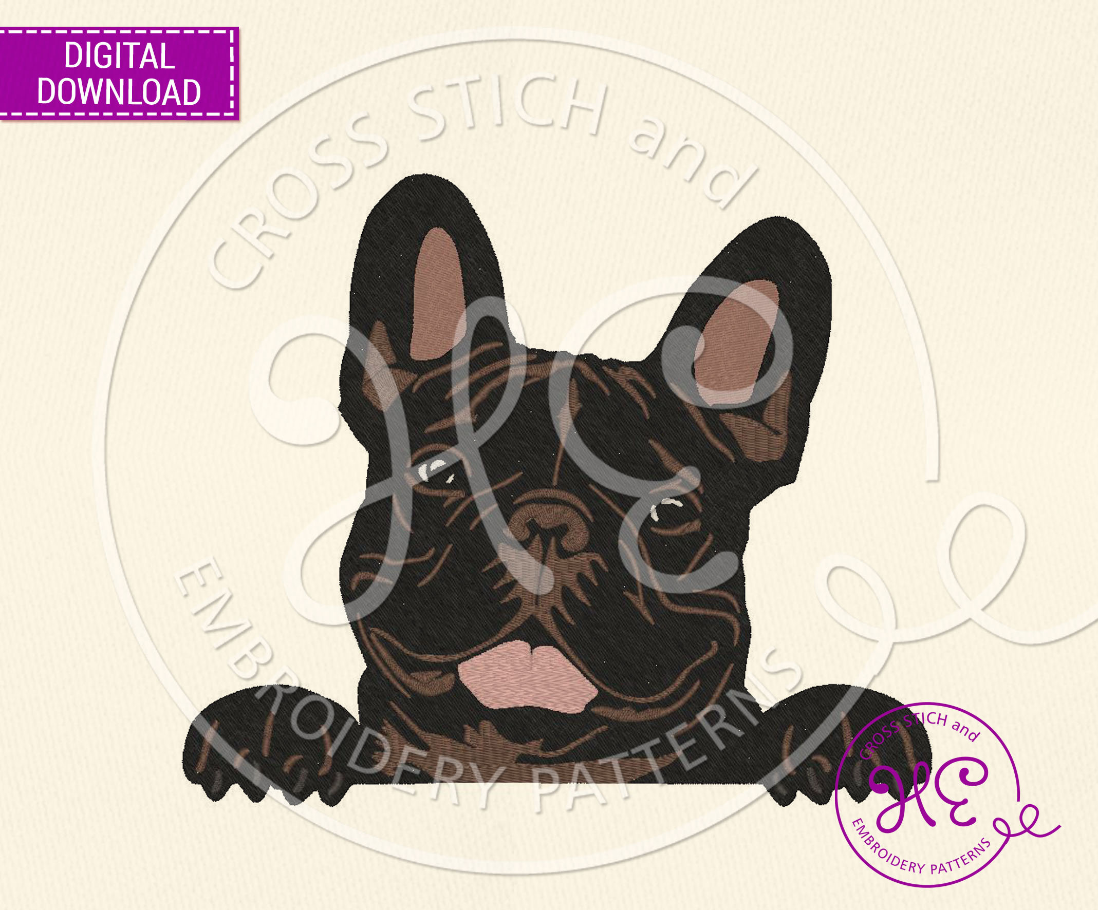 French Bulldog Embroidery Designs, Embroidery Pattern for Machine ...