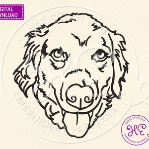 Golden Retriever Dog Outline Embroidery Designs, Embroidery Pattern for ...
