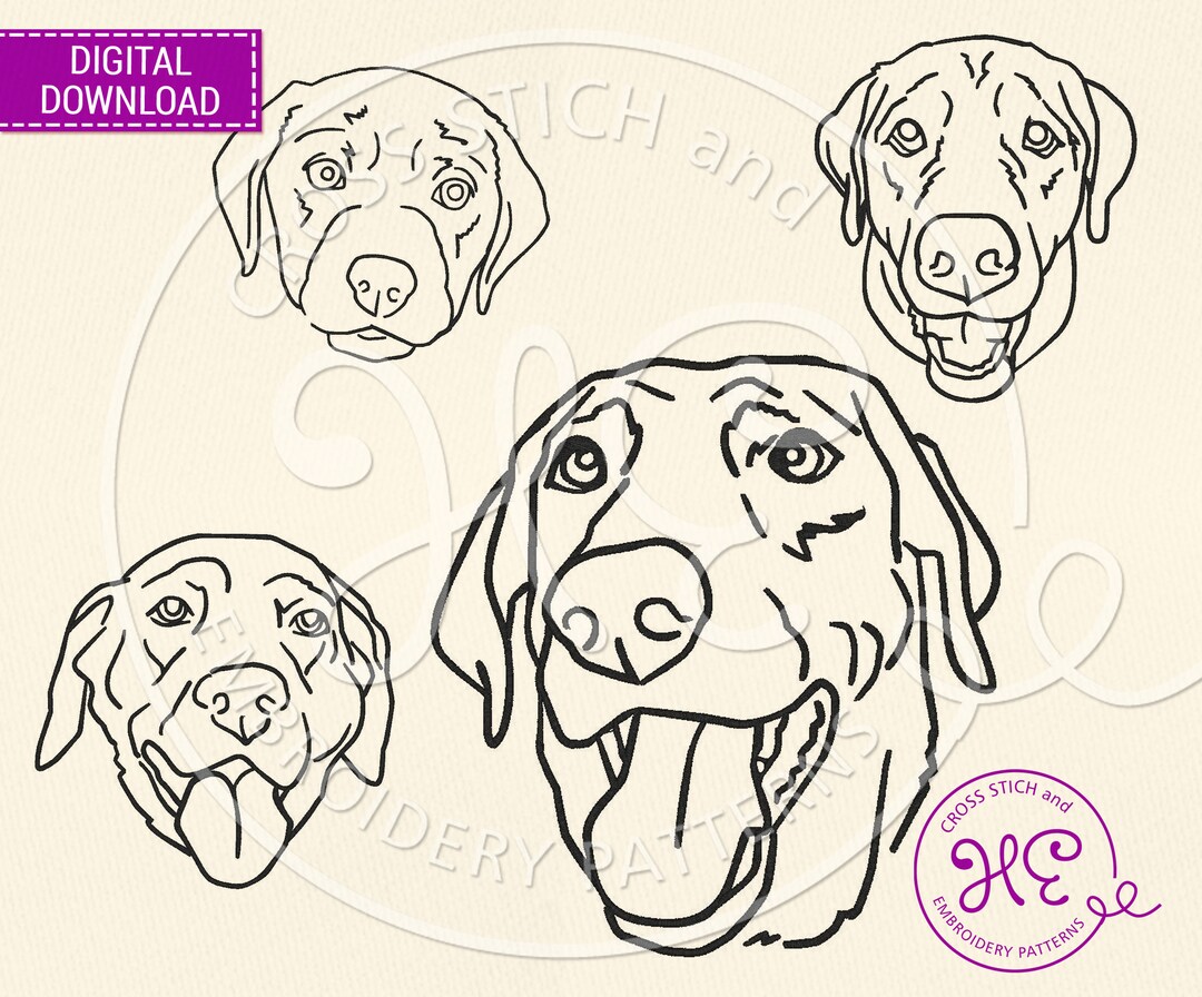 Labrador Dog Outline Embroidery Designs, Embroidery Pattern for Machine ...