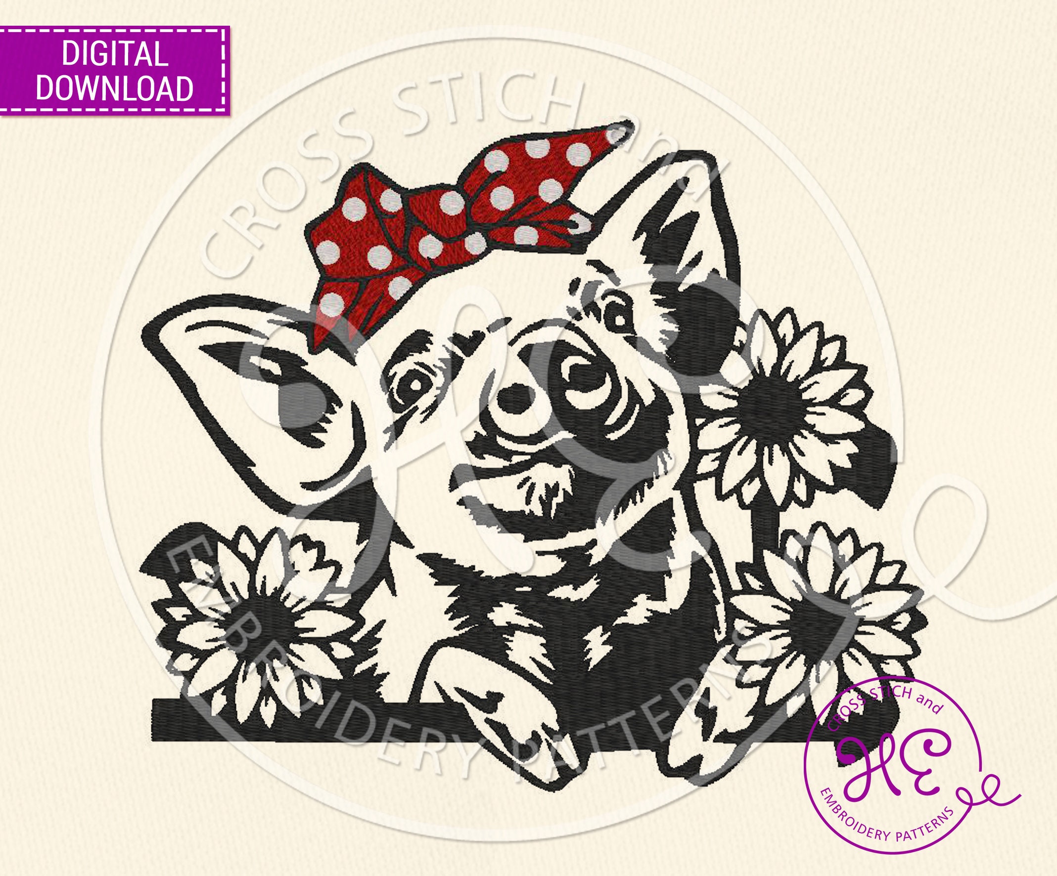 Pig Embroidery Designs for Machine Embroidery Pattern - Etsy Australia