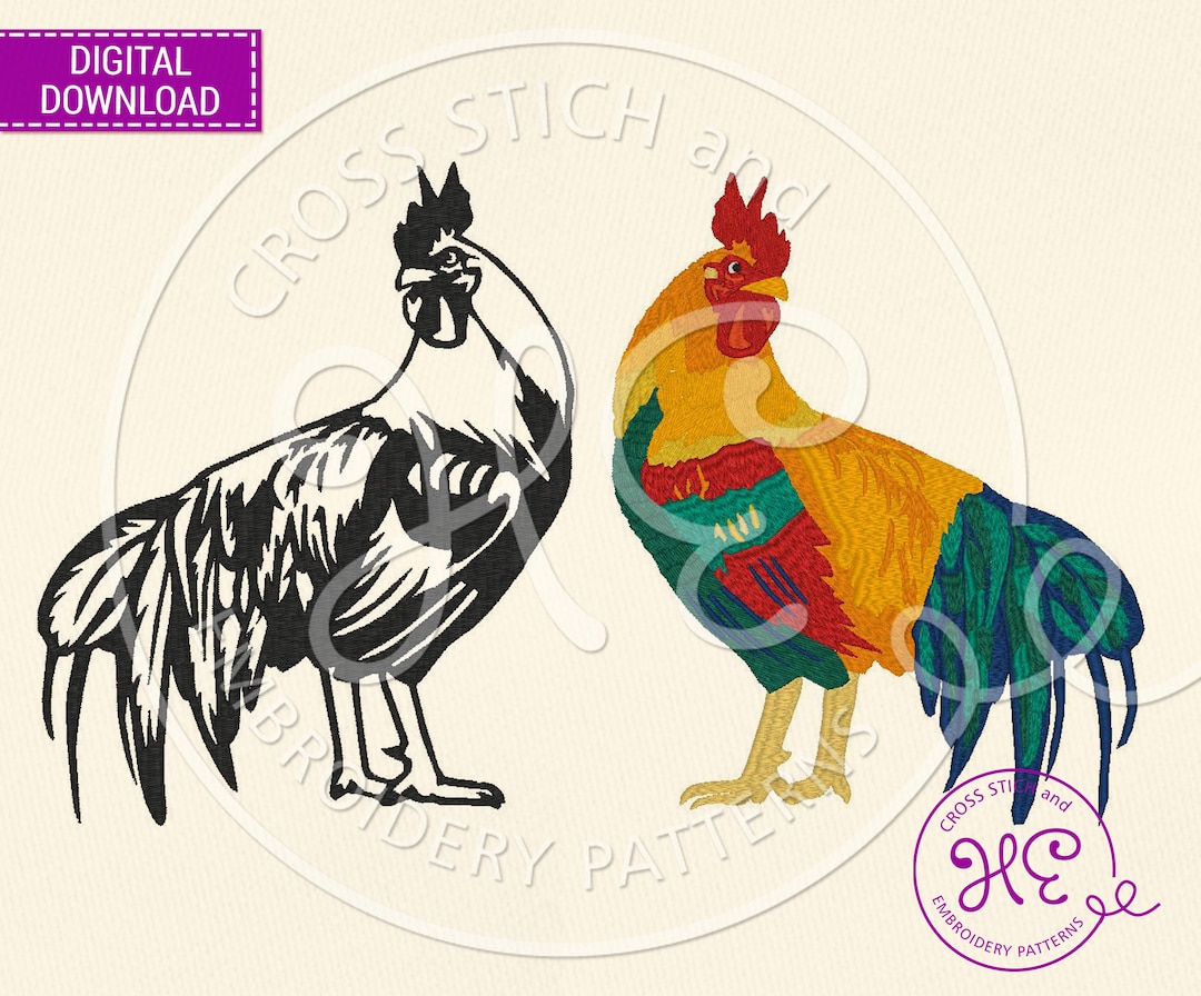 Chicken Embroidery Design, Embroidery Designs for Machine, Download ...