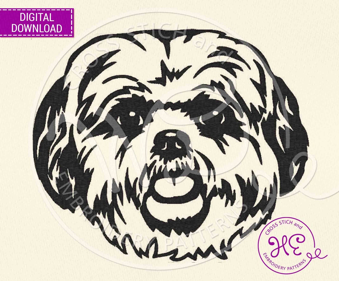 Shih Tzu Embroidery Designs Machine Embroidery Pattern - Etsy