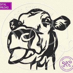 Cow Embroidery Design, Pattern for Machine, Download, Heifer, Calf ...