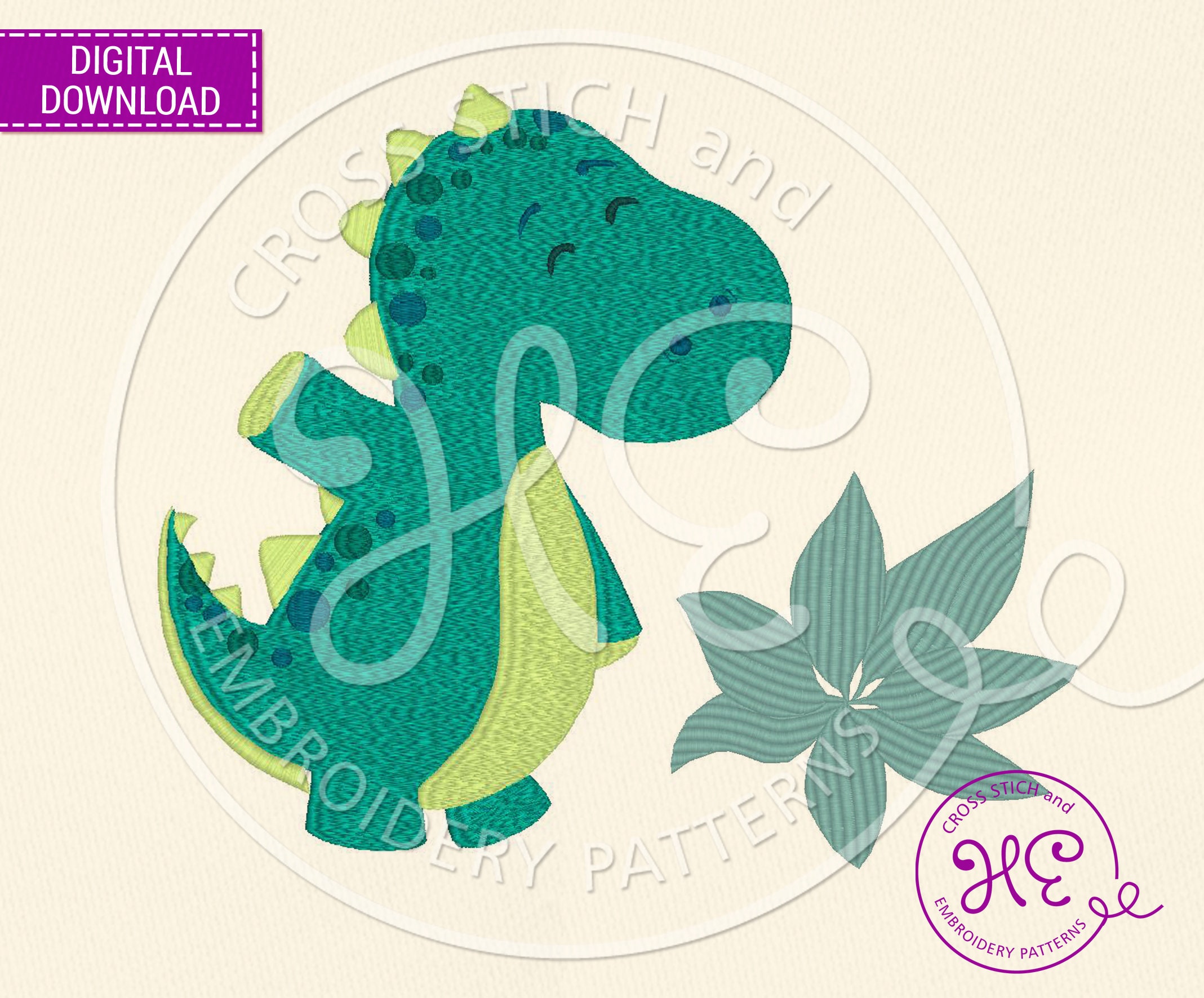 Dinosaur Embroidery Design Embroidery Pattern For Machine | Etsy