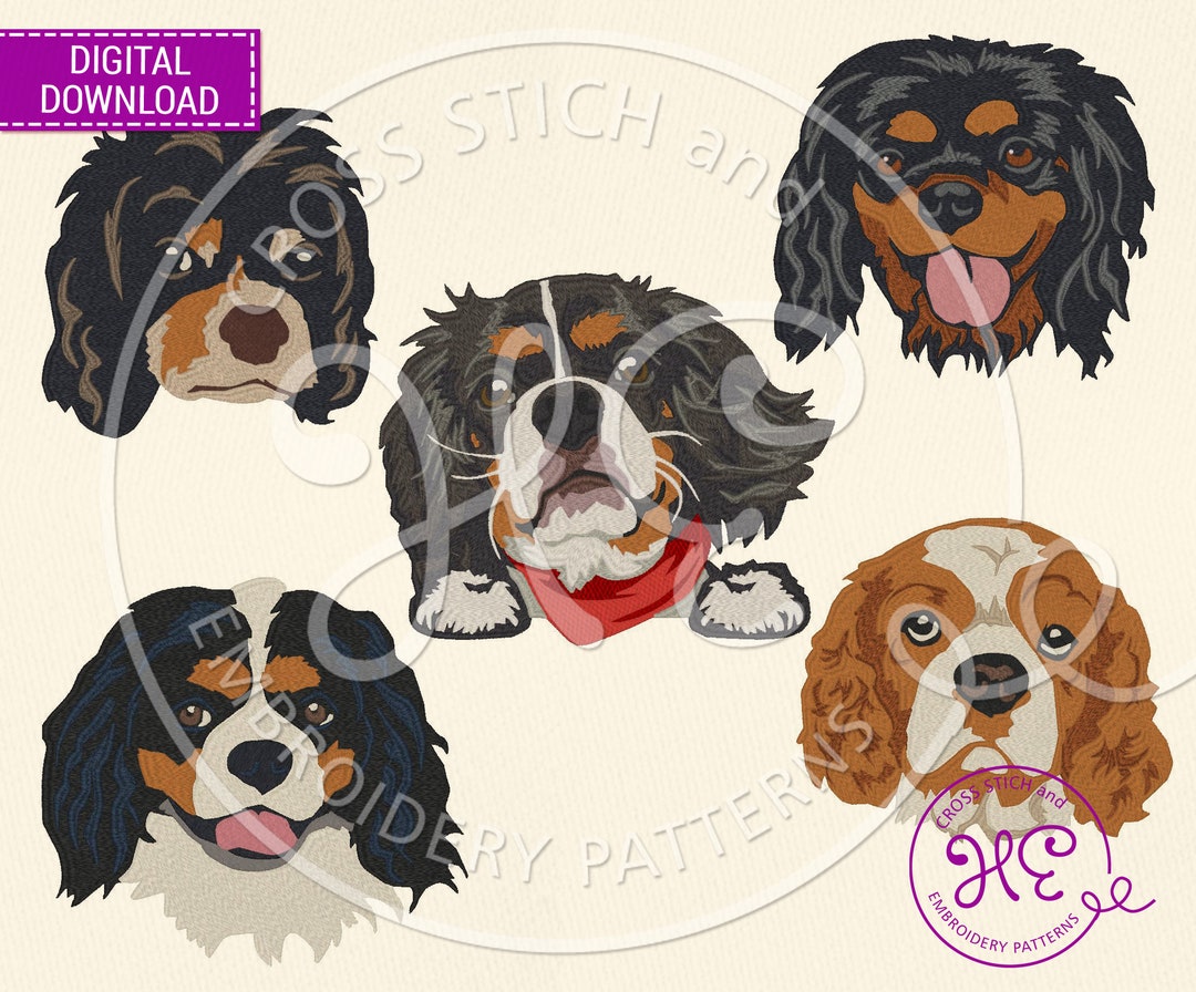 Cavalier King Charles Spaniel Embroidery Designs, Machine Embroidery ...
