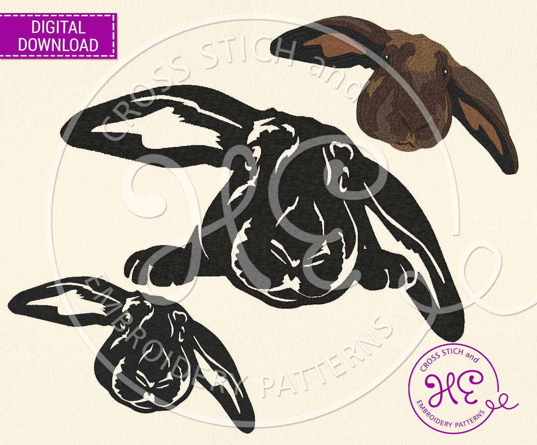 Rabbit Embroidery Design, Embroidery Pattern for Machine, Download ...