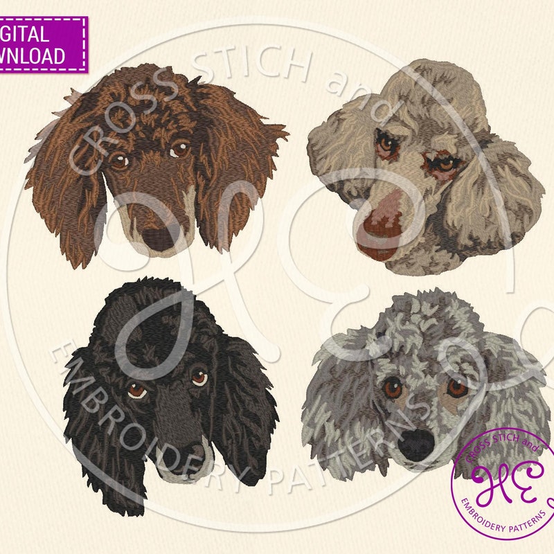 Poodle Embroidery - Etsy