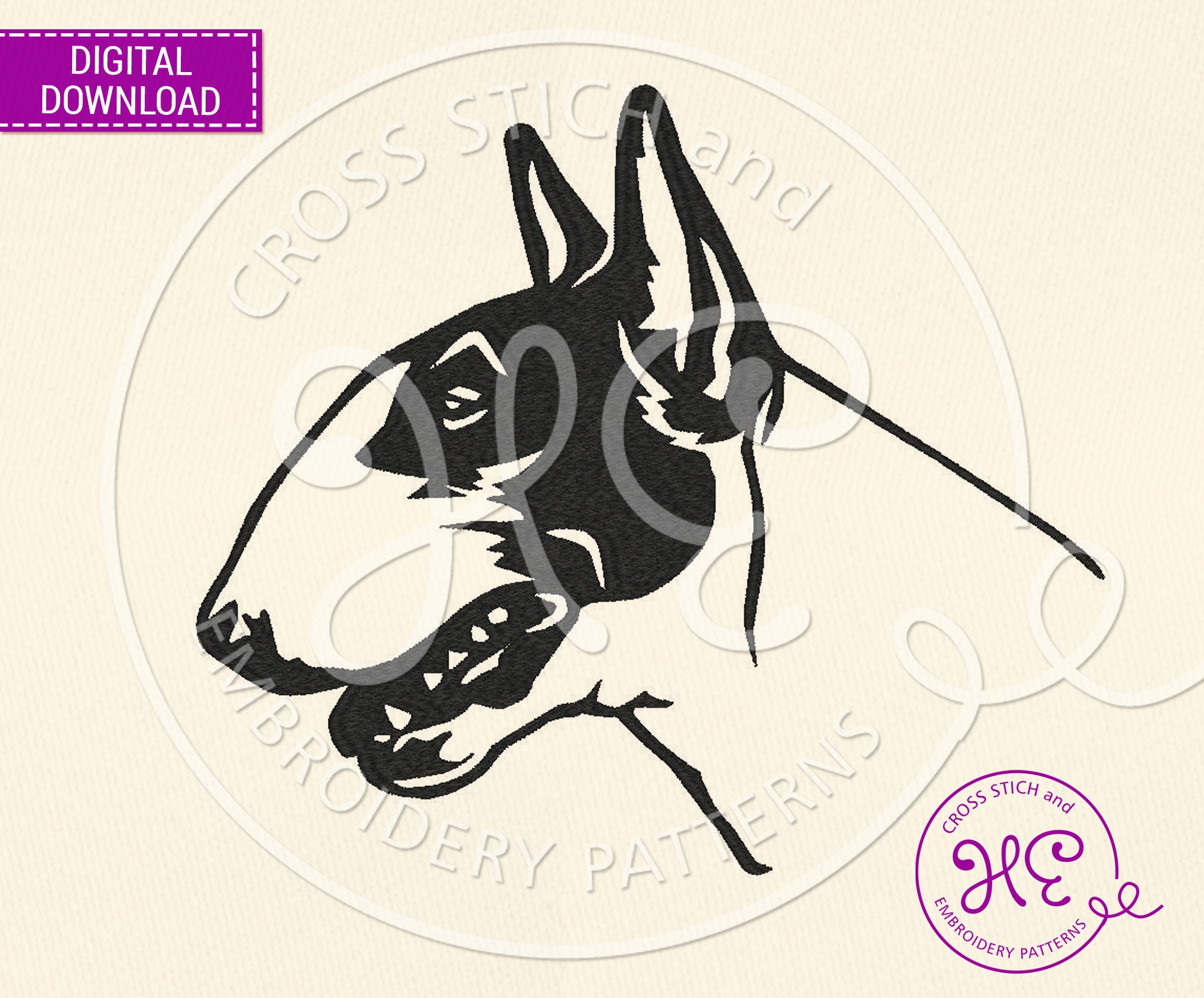 Bull Terrier Embroidery Design Machine Embroidery Pattern | Etsy