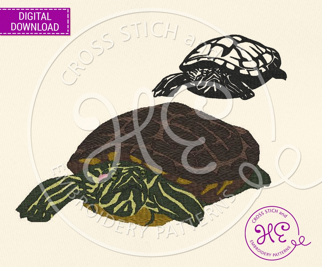 Turtle Embroidery Design, Pattern for Machine, Download, Realistic Red ...