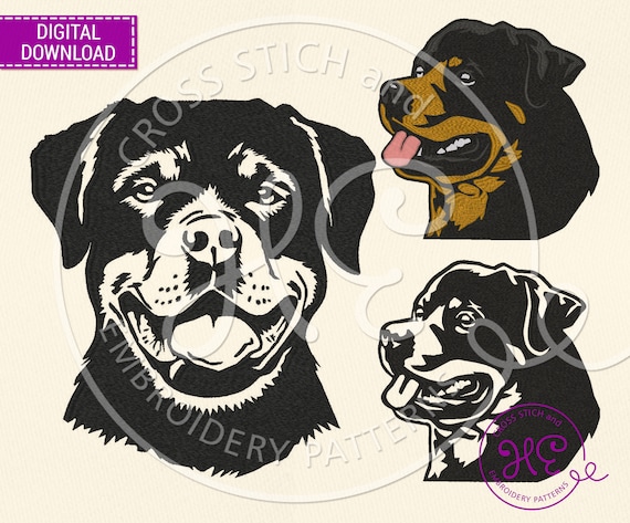 Rottweiler Dog Embroidery Designs Machine Embroidery Pattern - Etsy