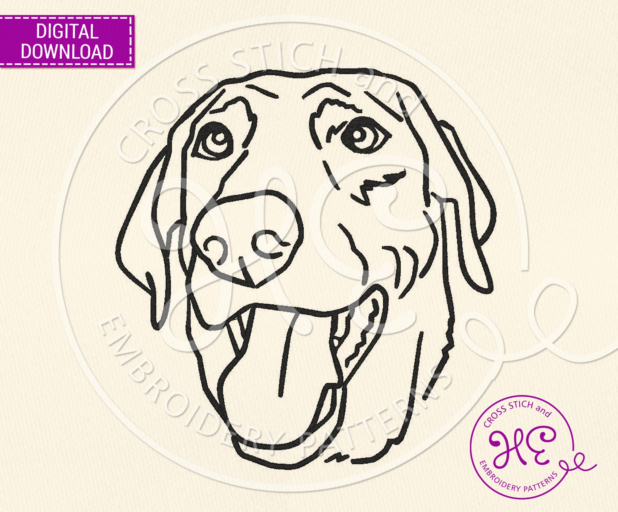 Labrador Dog Outline Embroidery Designs Embroidery Pattern | Etsy