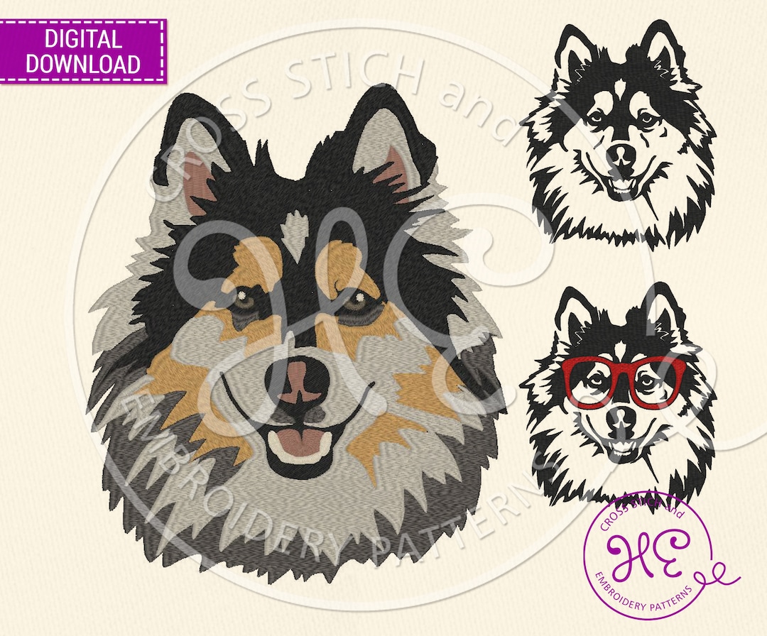 Pomsky Dog Embroidery Designs, Machine Embroidery Pattern, Download ...