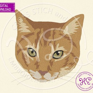 Orange Tabby Cat Embroidery Designs, Machine Embroidery Pattern ...
