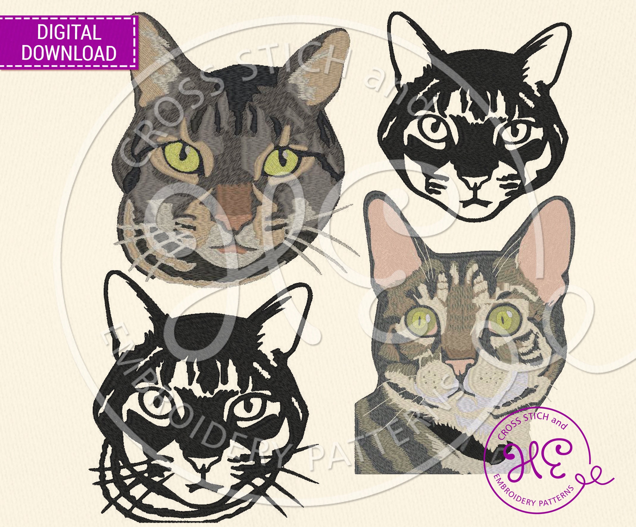Cat Embroidery Designs Machine Embroidery Pattern Digital - Etsy