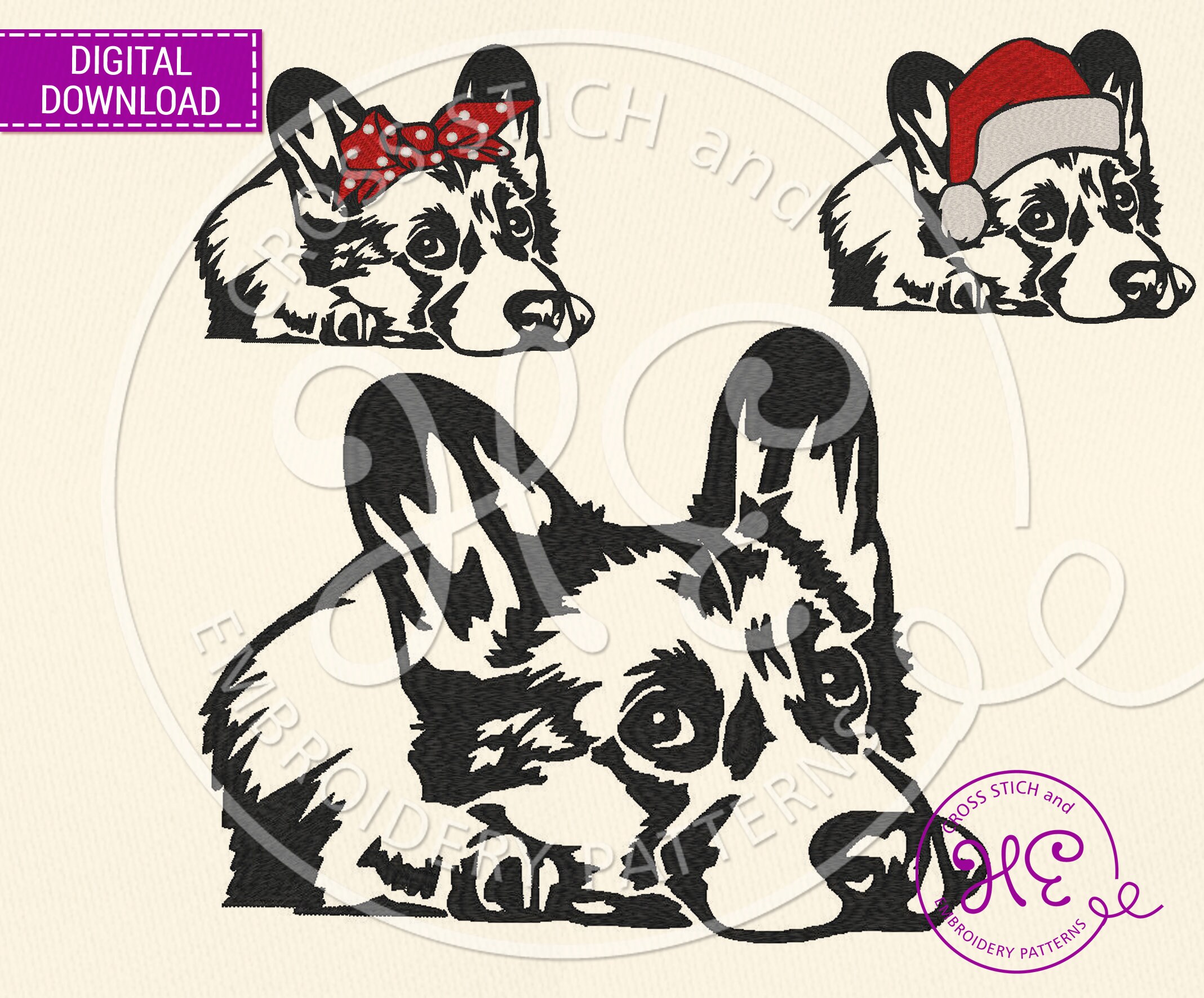 Corgi Dog Embroidery Designs Machine Embroidery Pattern | Etsy