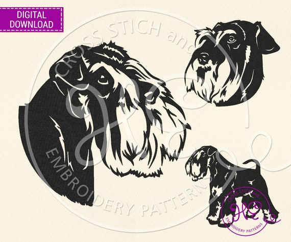 Miniature Schnauzer Embroidery Design Machine Embroidery - Etsy