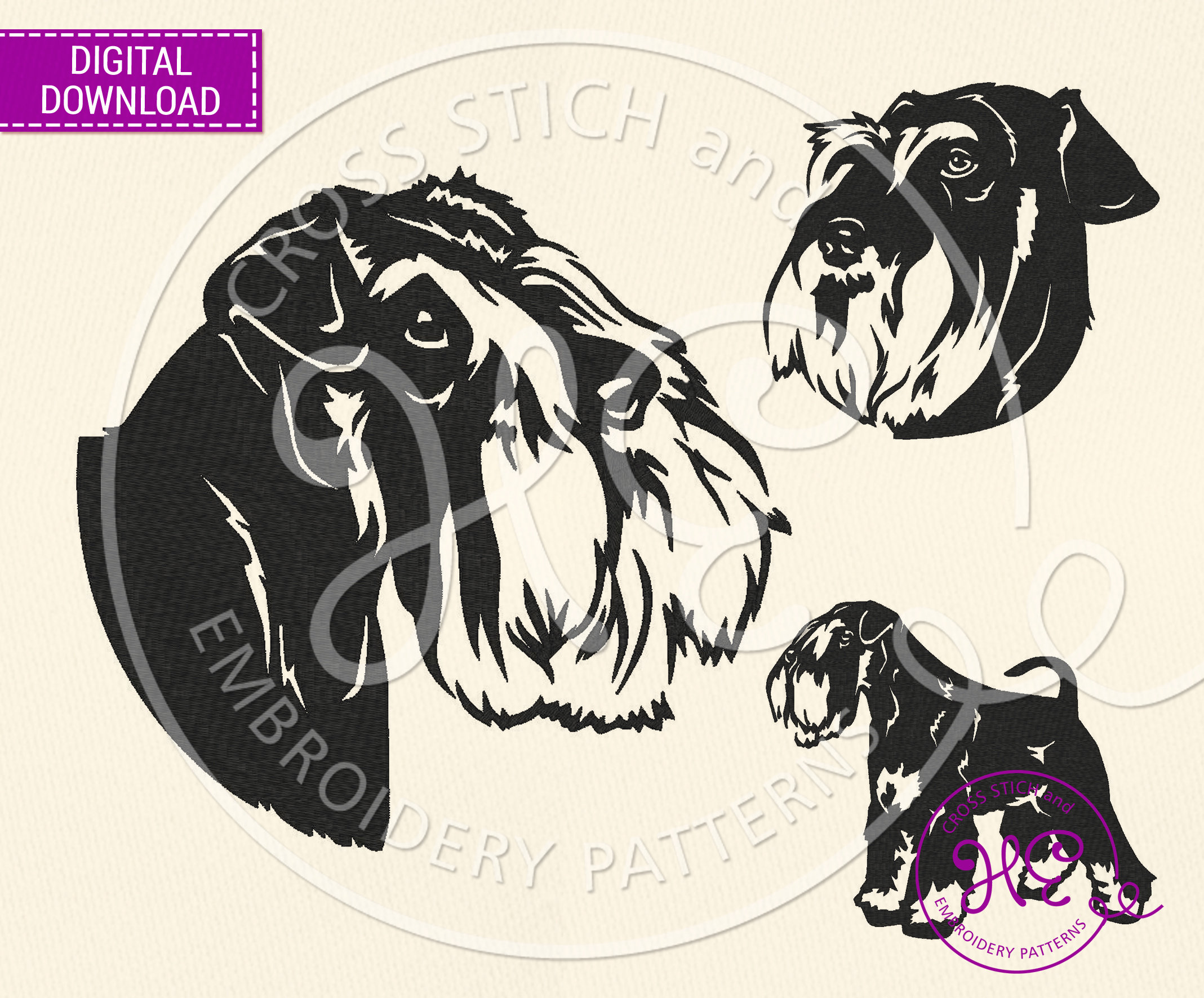 Miniature Schnauzer Embroidery Design, Machine Embroidery Pattern ...