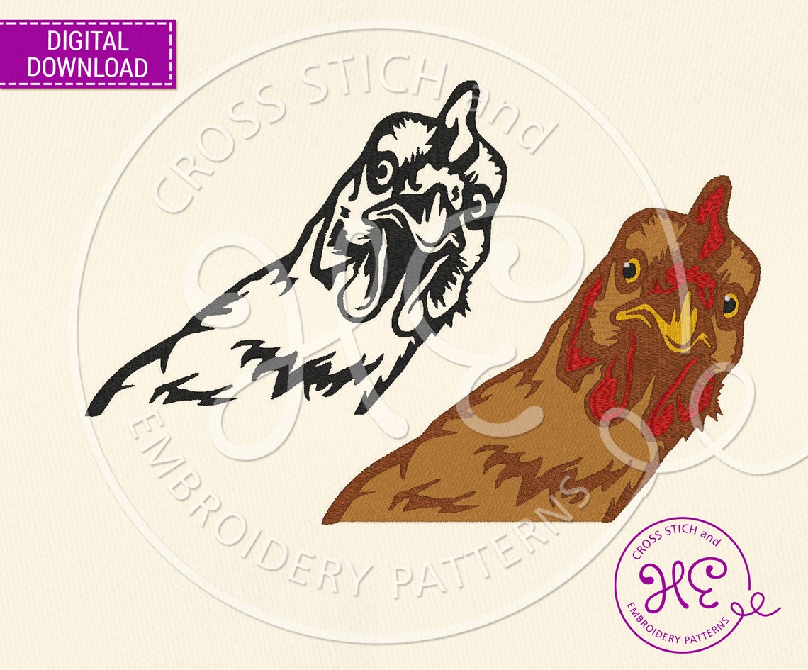 Chicken Embroidery Design, Embroidery Designs for Machine, Download ...