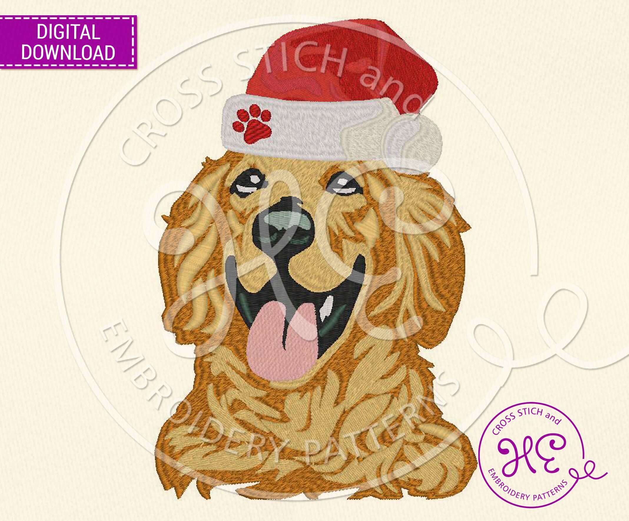 Christmas Dog Embroidery Design Machine Embroidery Pattern | Etsy