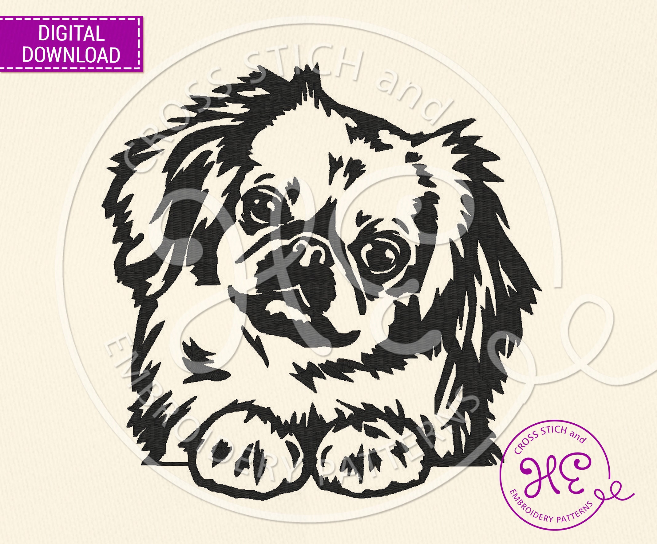 Pekingese Dog Embroidery Design, Machine Embroidery Pattern, Download ...