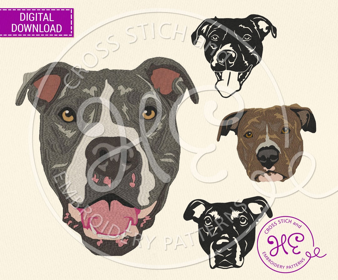 Pit Bull Embroidery Design, Machine Embroidery Pattern, Download ...