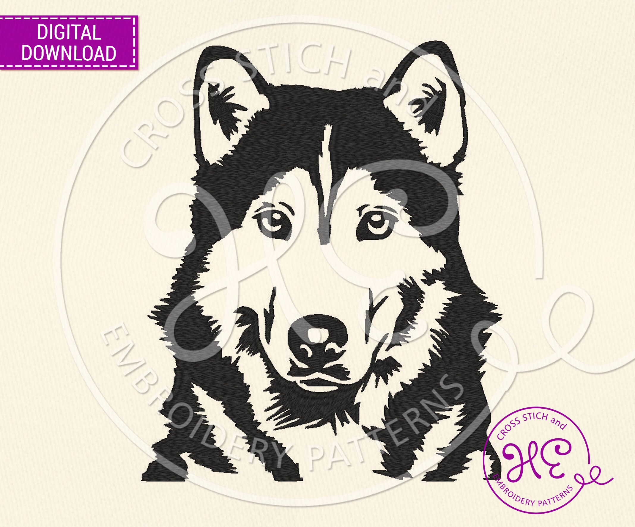 Siberian Husky Dog Embroidery Designs Machine Embroidery - Etsy