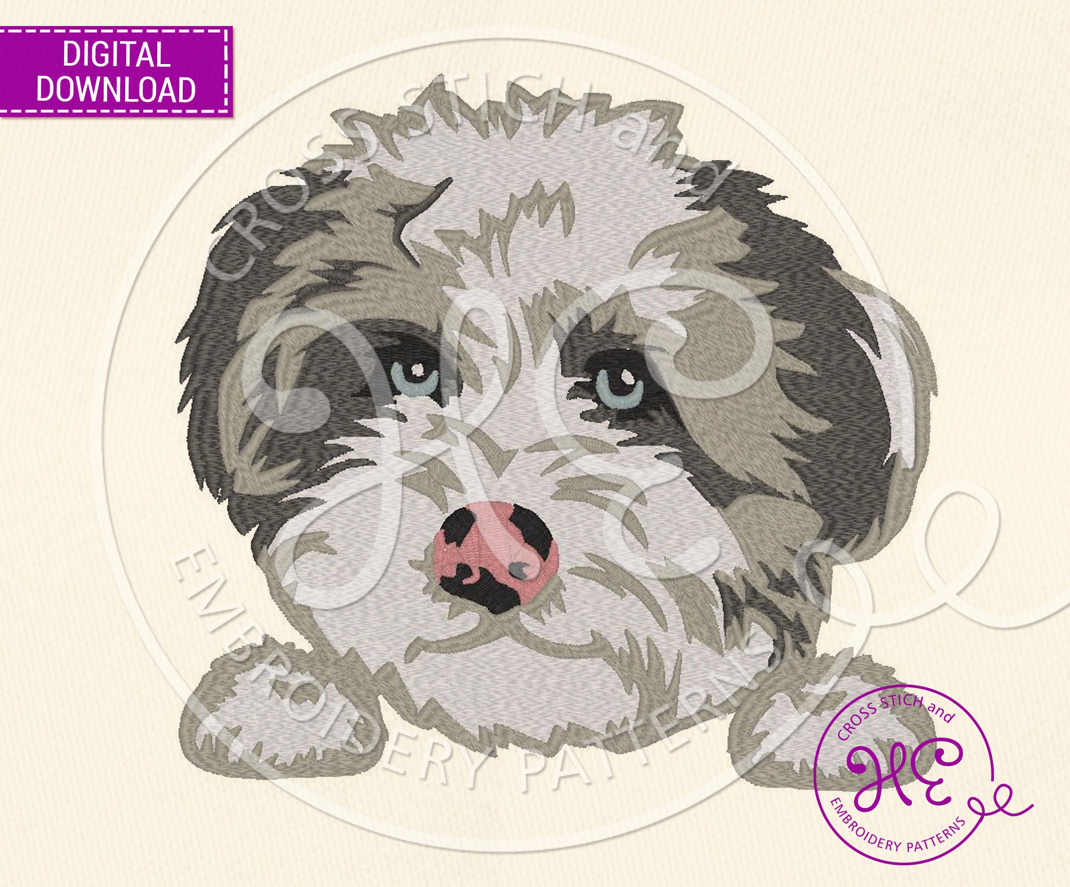 Mini Aussiedoodle Embroidery Designs, Machine Embroidery Pattern ...