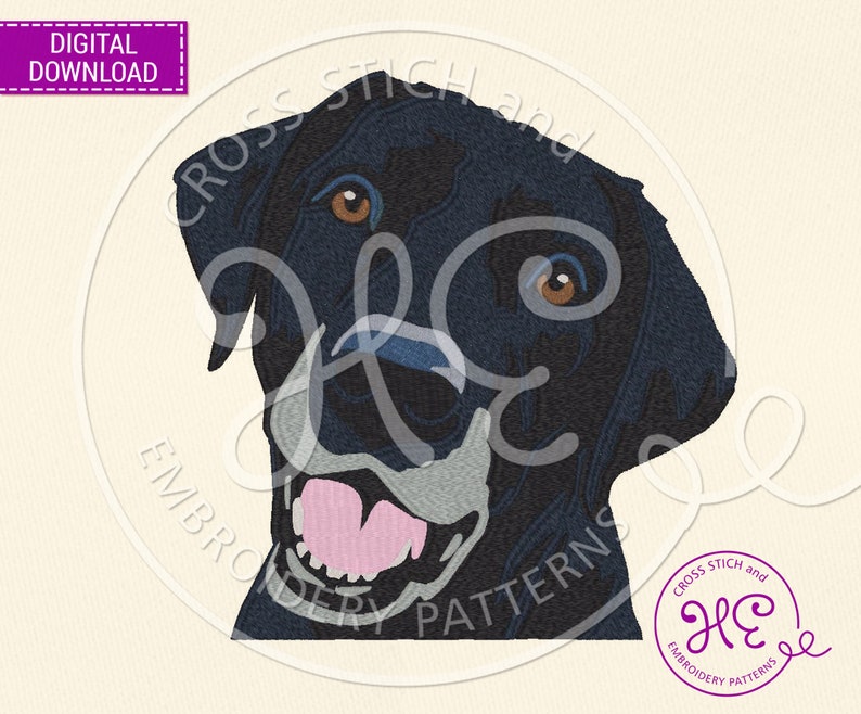 Black Labrador Embroidery Design Machine Embroidery Pattern | Etsy