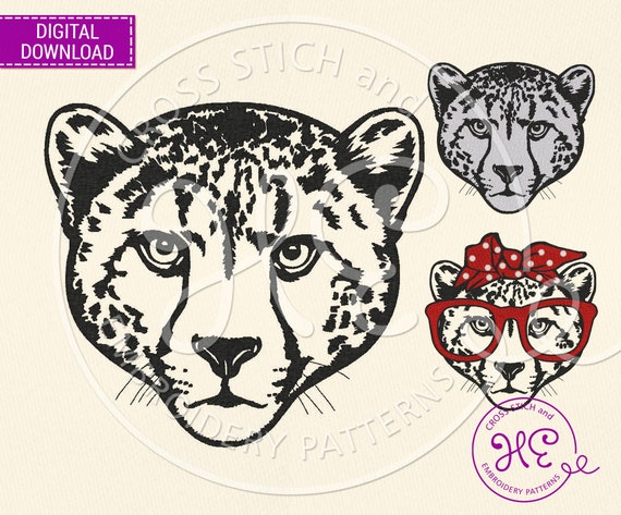 Cheetah Embroidery Design Pattern for Machine Download | Etsy