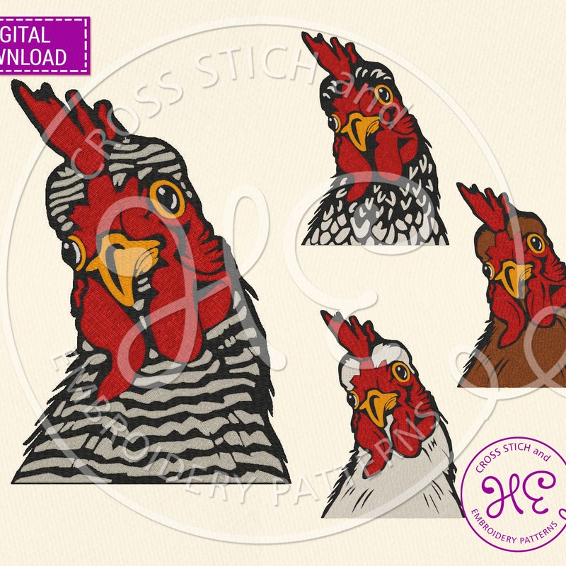 Chicken Embroidery - Etsy