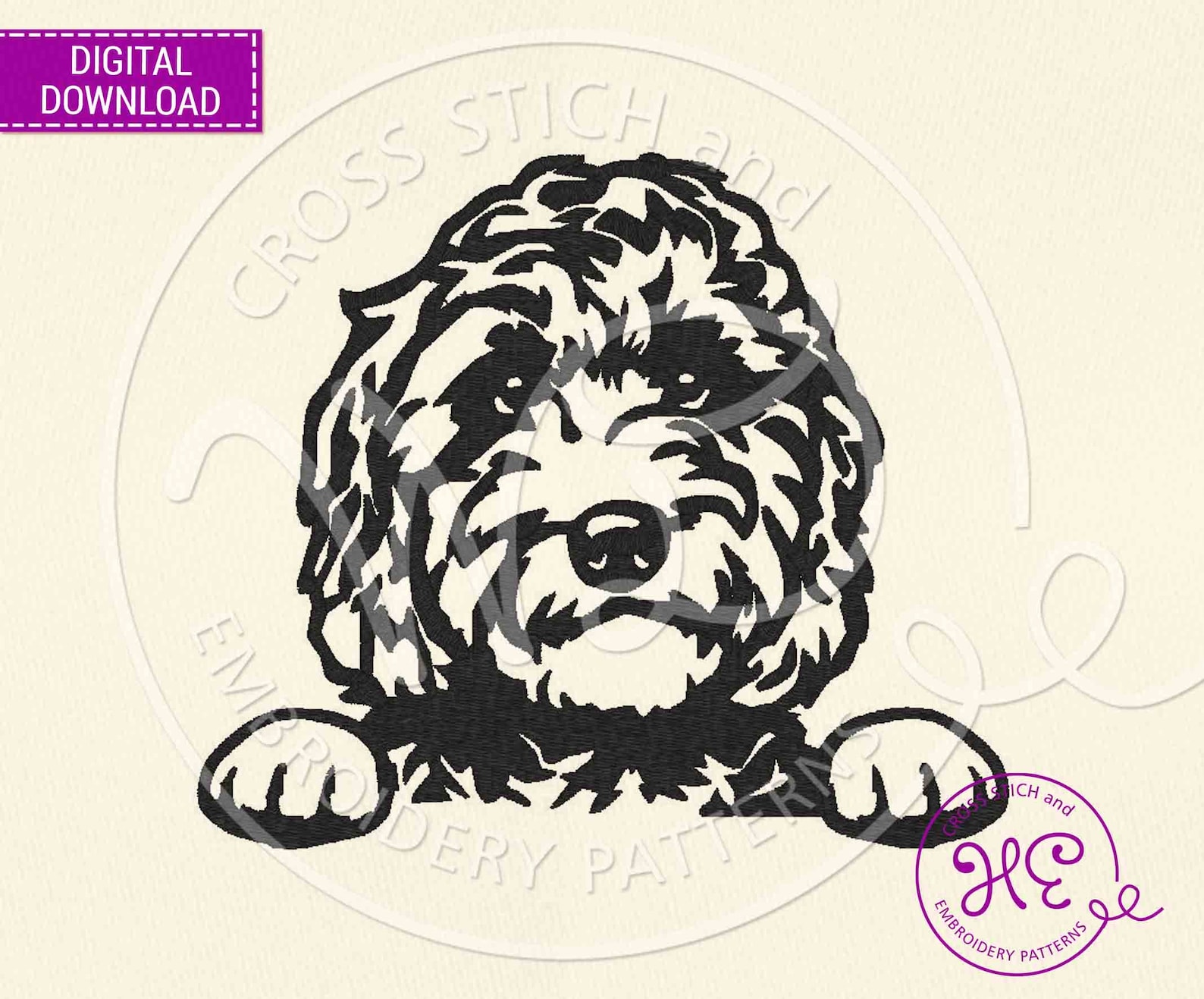 Labradoodle Dog Embroidery Designs, Machine Embroidery Pattern ...