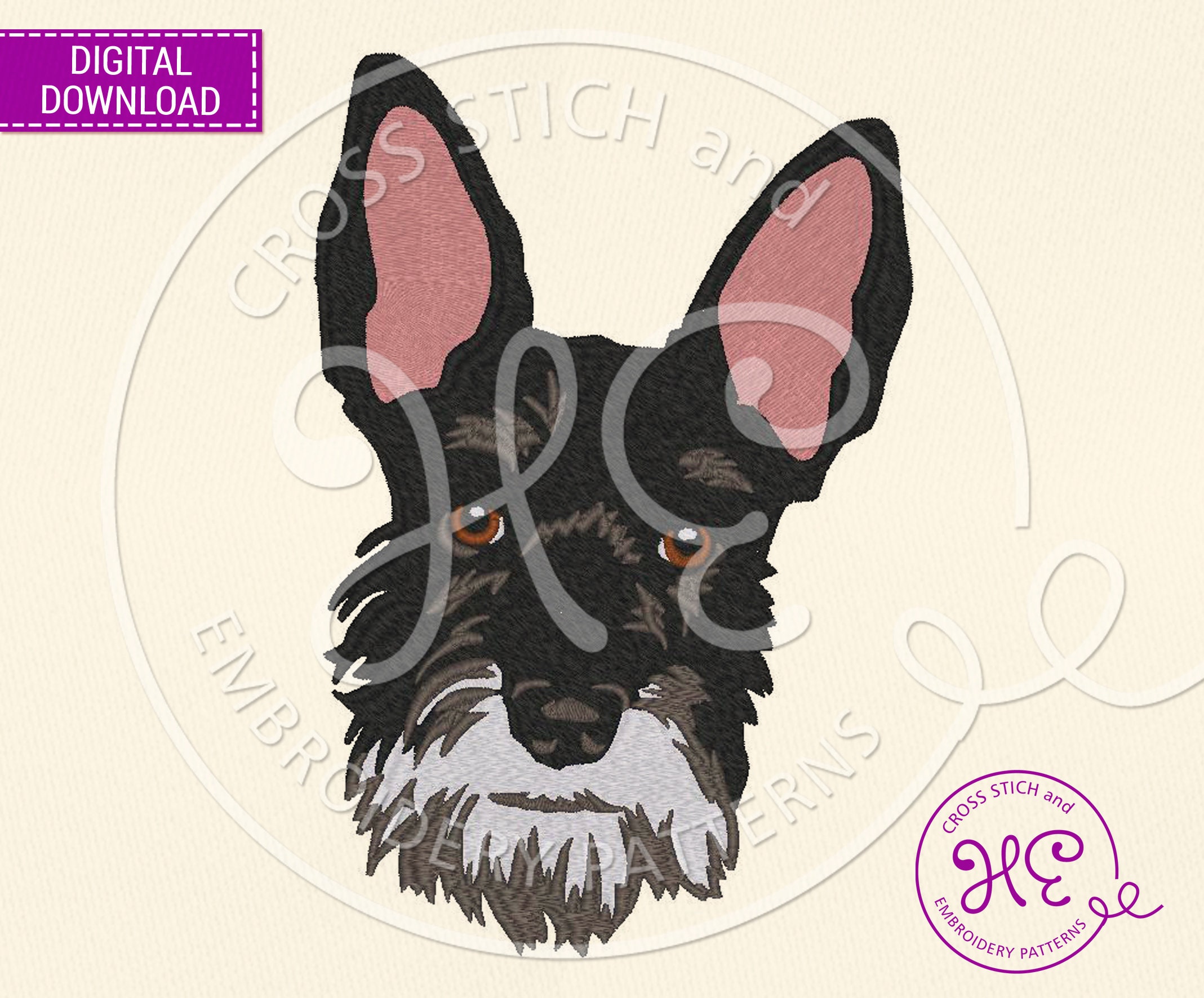 Miniature Schnauzer Embroidery Design, Machine Embroidery Pattern ...