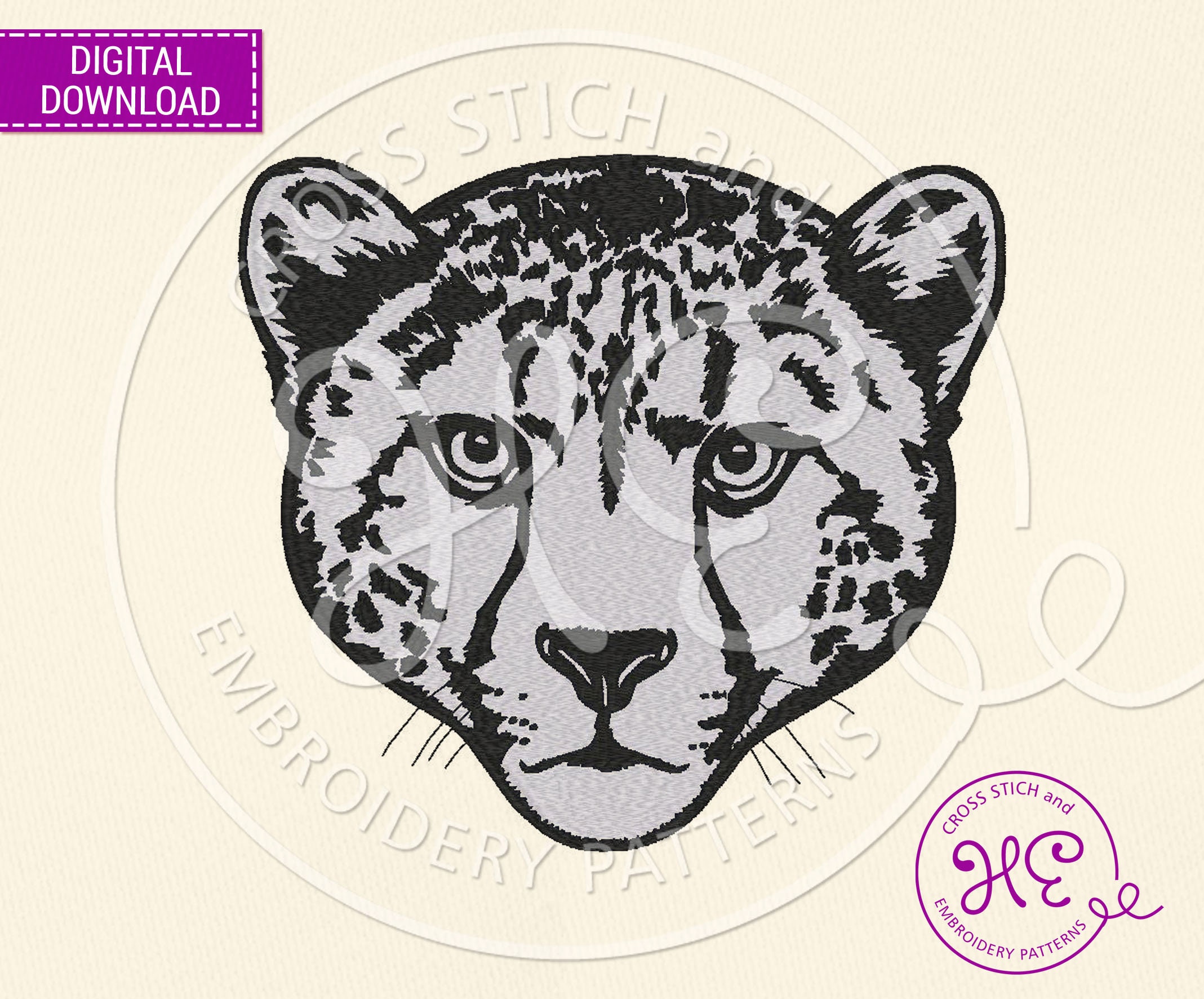 Cheetah Embroidery Design, Pattern for Machine, Download, African ...