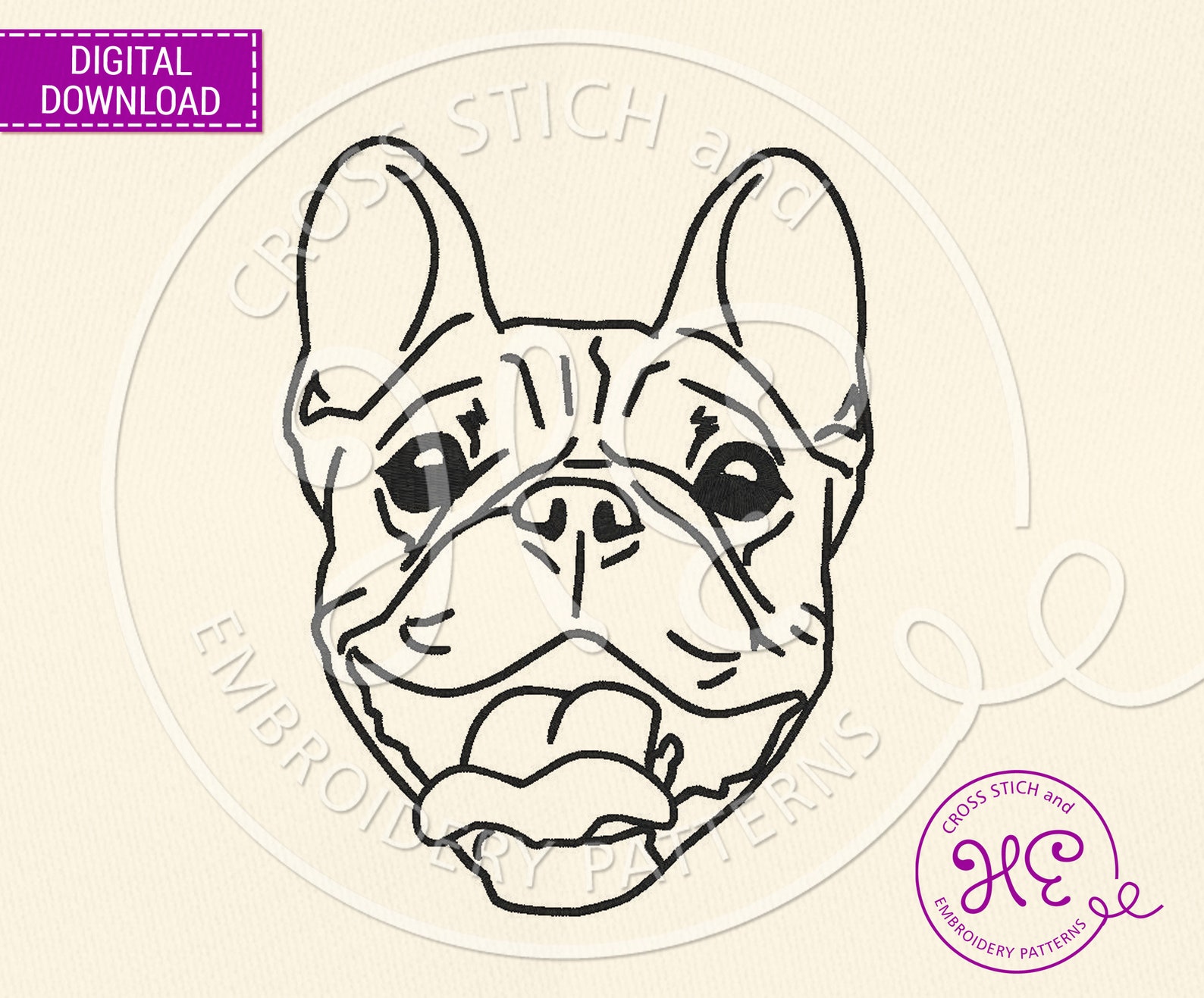 French Bulldog Embroidery Designs Embroidery Pattern for - Etsy