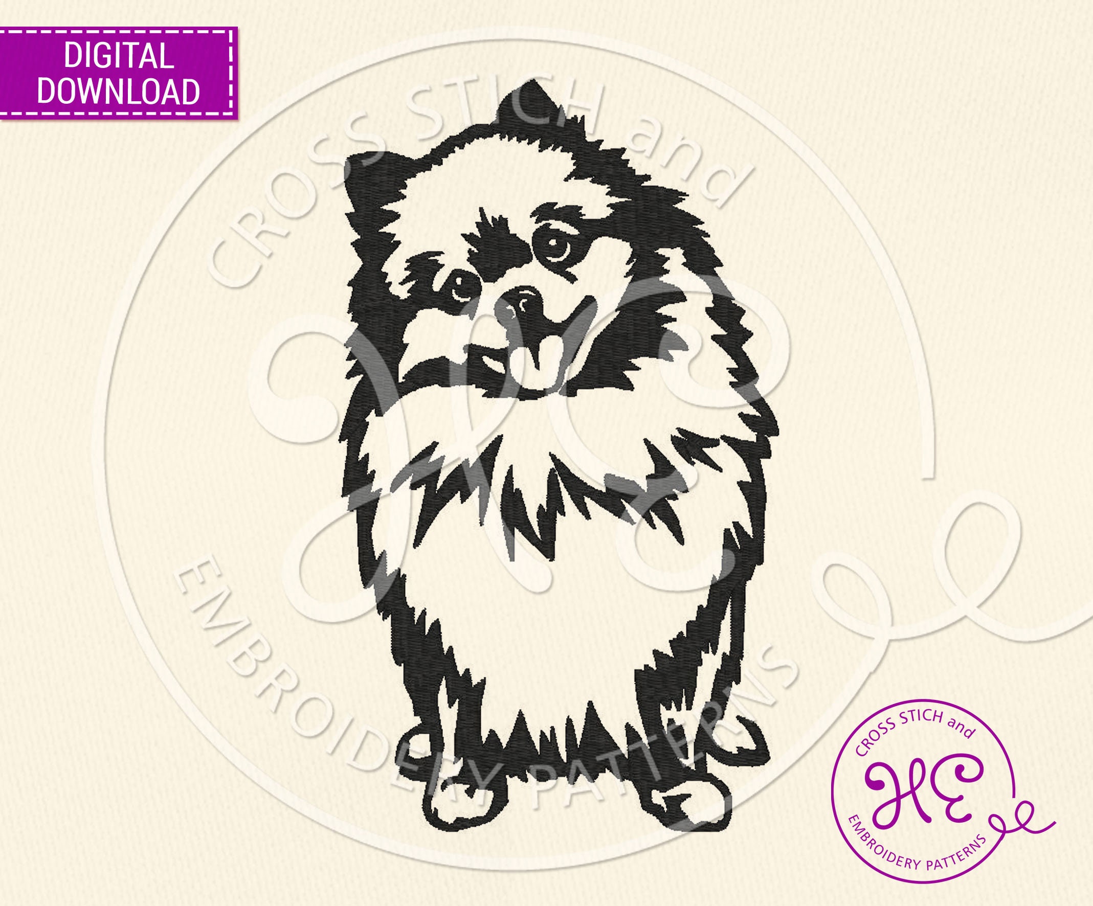 Pomeranian Embroidery Designs Machine Embroidery Pattern | Etsy
