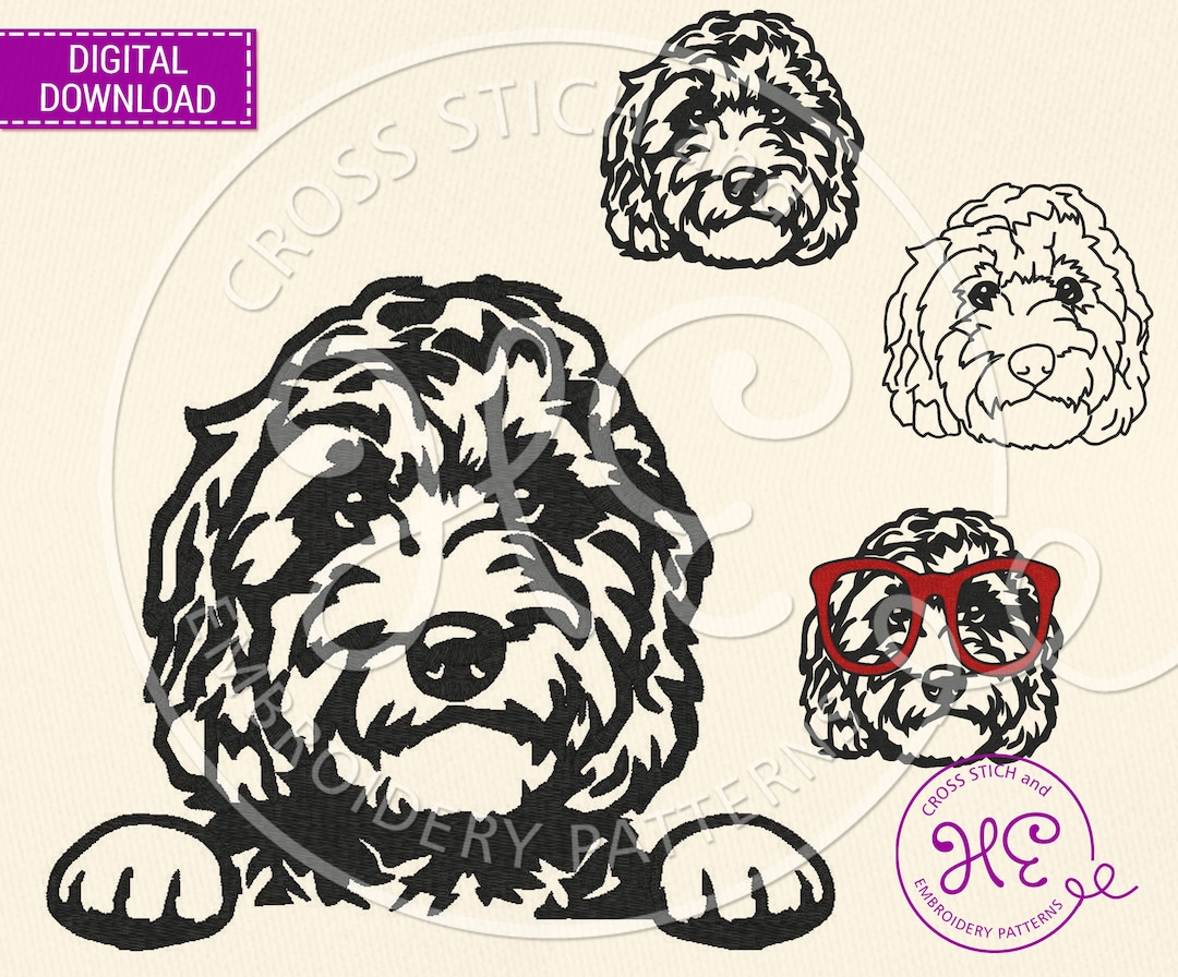 Labradoodle Dog Embroidery Designs, Machine Embroidery Pattern ...